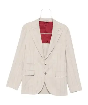 Brunello Cucinelli Pinstripe Blazer - White