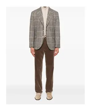 Brunello Cucinelli Single Breasted Checked Jacket