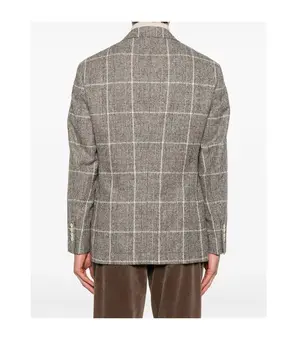 Brunello Cucinelli Single Breasted Checked Jacket