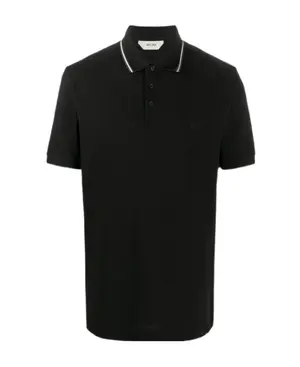 Zegna Logo Embroidered Polo Shirt - Black