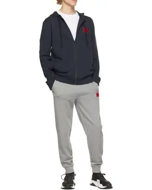 Hugo Boss Zip-up Hoodie With Embroidered Logo