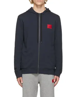 Hugo Boss Zip-up Hoodie With Embroidered Logo