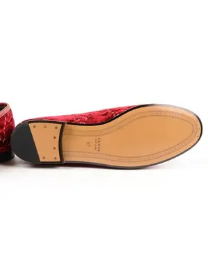 Gucci Jordaan Gg Velvet Loafers - Red