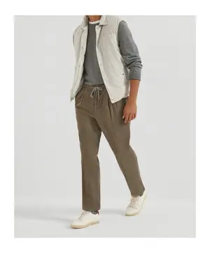 Brunello Cucinelli Garment-dyed Corduroy Trousers - Khaki