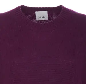 ALLUDE Long-sleeved Crewneck Knitted Jumper - Red