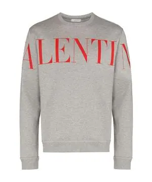 Valentino Garavani Logo-print Crewneck Sweatshirt - Gray