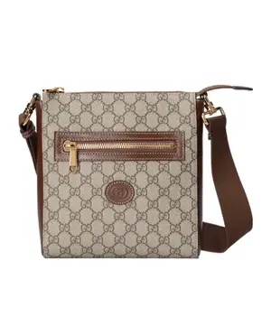Gucci Gg Supreme Messenger Bag - Nude