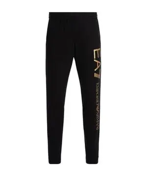 Emporio Armani Logo-print Cotton Track Trousers - Black