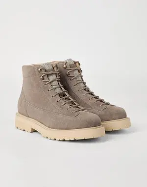 Brunello Cucinelli Lace-up Suede Boots