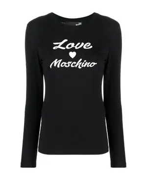 Moschino Logo Details Long-sleeved T-shirt - Black