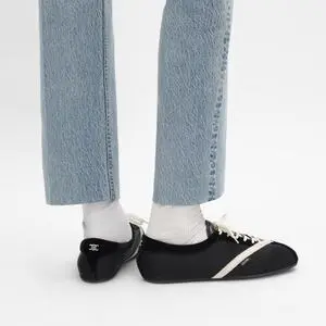 Celine Flat Sneakers In Grosgrain, Velvet, Suede Goatskin, And Lambskin