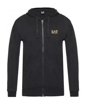 EA7 Printed Logo Hoodie - Black