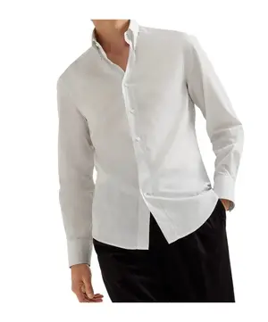 Brunello Cucinelli Striped Poplin Shirt - White