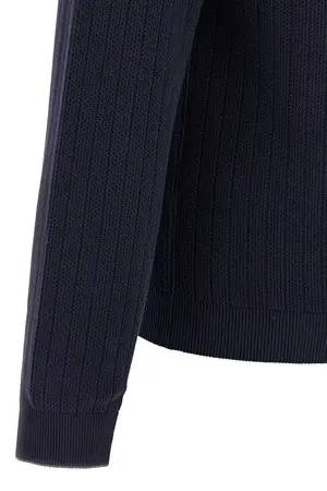 Brunello Cucinelli Long Sleeved Ribbed Polo Shirt