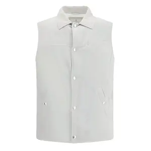 Brunello Cucinelli Sleeveless Collared Vest With Goose Down Filling - Ivory