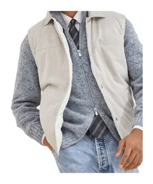 Brunello Cucinelli Sleeveless Collared Vest With Goose Down Filling - Ivory