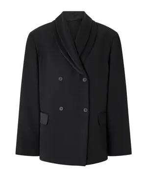Loulou De Saison Jiha Double-breasted Shawl Collar Jacket - Black