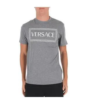 Versace Logo Printed T-shirt - Gray
