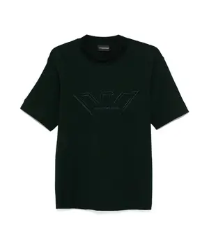 Emporio Armani Logo-embroidered T-shirt - Dark Green