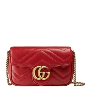 Gucci Gg Marmont Matelassé Leather Super Mini Bag - Red