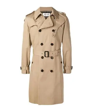 Saint Laurent Belted Trench Coat - Khaki