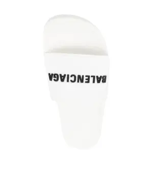 Balenciaga Pool Slide Sandals - White