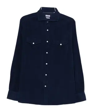 Brunello Cucinelli Long Sleeved Button-up Shirt - Blue