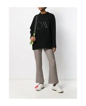 Off-White Logo Ribbed Crew Neck Jumper