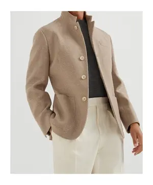 Brunello Cucinelli Chiné Diagonal Blazer - Beige