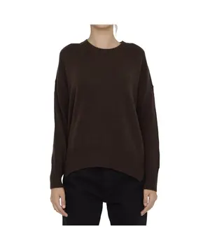 ALLUDE Crewneck Long-sleeve Knitwear - Brown