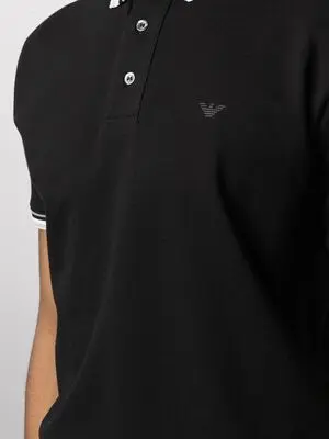 Emporio Armani Striped Trim Polo Shirt