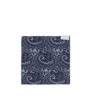 Brunello Cucinelli Motif-printed Finished Edge Pocket Square - Indigo