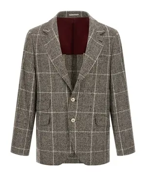 Brunello Cucinelli Checked Single-breasted Jacket