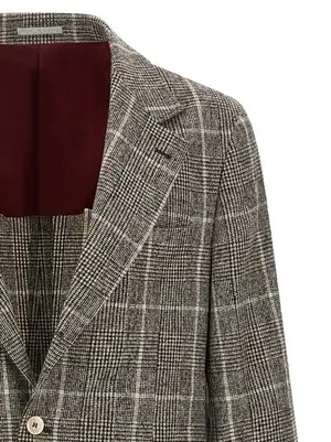 Brunello Cucinelli Checked Single-breasted Jacket
