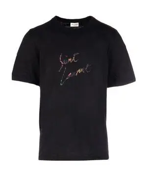 Saint Laurent Animal Print' T-shirt - Black