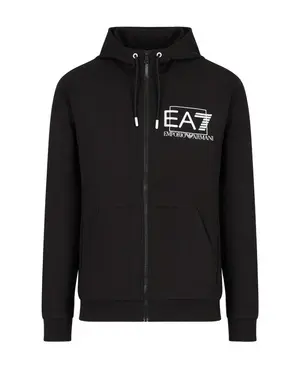 EA7 Logo And Hat Casual Jacket - Black