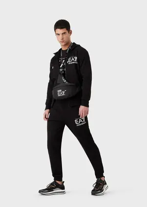 EA7 Logo Zip-up Hooded Jacket