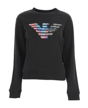 Emporio Armani Round-necked Logo Sweater - Black