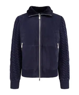 Brunello Cucinelli High Collared Zip-up Bomber Jacket