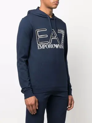 EA7 Logo Print Hoodie