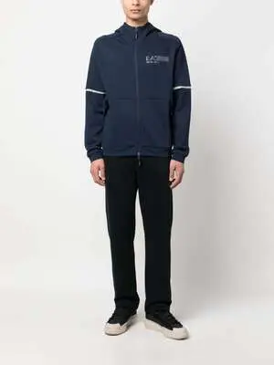 EA7 Logo-print Zip-up Hoodie