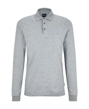 Hugo Boss Logo Embroidered Polo Shirt - Gray