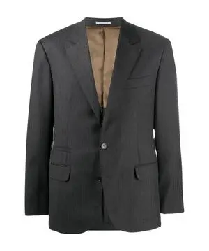 Brunello Cucinelli Single-breasted Virgin Wool Blazer - Black