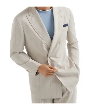 Brunello Cucinelli Silk-twill Blazer - Ivory