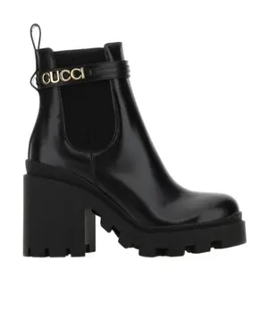 Gucci Logo-lettering 70mm Ankle Boots - Black
