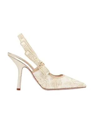Dior Logo High-heeled Sandals - White/gold Pale