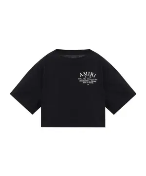 Amiri Arts District Crewneck Cropped T-shirt - Black