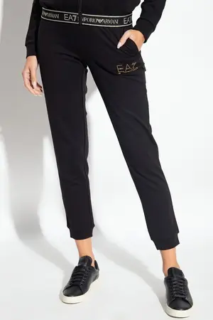 EA7 Logo Printed Drawstring Pants