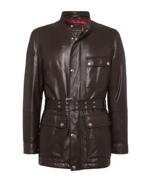 Brunello Cucinelli Belted Leather Safari Jacket - Brown
