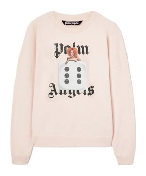 Palm Angels Holly Pin Up Crewneck Sweatshirt - Light Pink